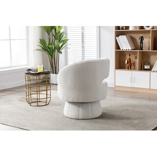 Barrel Swivel Armchair Round Cuddle Lounge Chair wRight Open, Beige ...