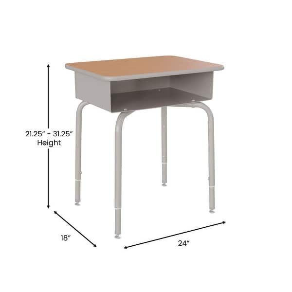 Student Desk with Open Front Metal Book Box - School Furniture - Open ...