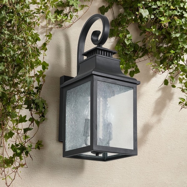 Large Outdoor Wall Lamps with Clear Glass Shade Modern Lighting Fixture ...