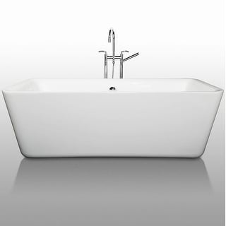 Wyndham Collection Emily 69" Free Standing Acrylic Soaking Tub with ...