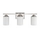 Brushed Nickel 3-Light Vanity Lights with White Etched Glass Shades ...