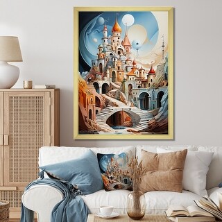 Designart "Surrealism Castle Of Imagination" Surrealism Framed Wall ...