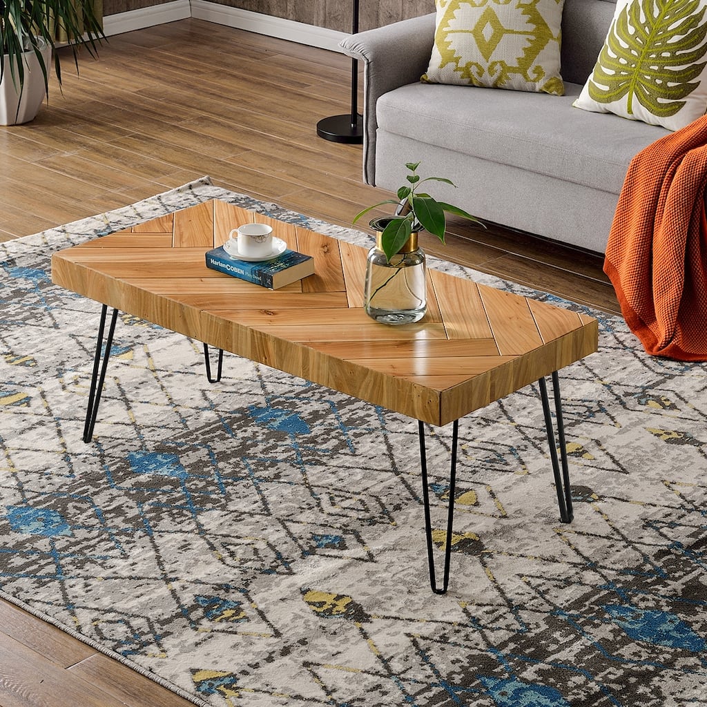 chevron pattern wood table