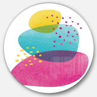 Designart 'Minimal Spots Balance IV' Geometric Metal Circle Wall Art ...