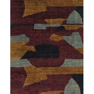 Ahgly Company Machine Washable Abstract Dark Scarlet Red Area Rugs ...