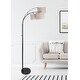 84" Metal Floor Lamp with Three Lights, Arched Design, and Linen Drum ...