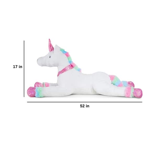 Kids Extra Large Life-Size Plush Rainbow Unicorn Stuffed Animal - Bed ...