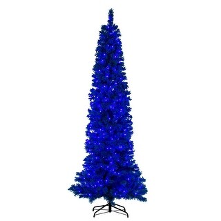 Vickerman 9' x 43" Flocked Turquoise Fir Artificial Pre-lit Christmas ...