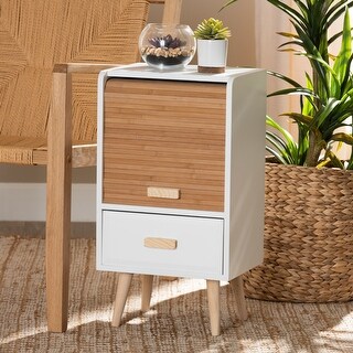 Baxton Studio Nansen Mid-Century Modern Two-Tone White and Oak Brown ...