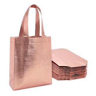 20 Pack Medium Reusable Tote Bags with Handles, Rose Gold Grocery ...