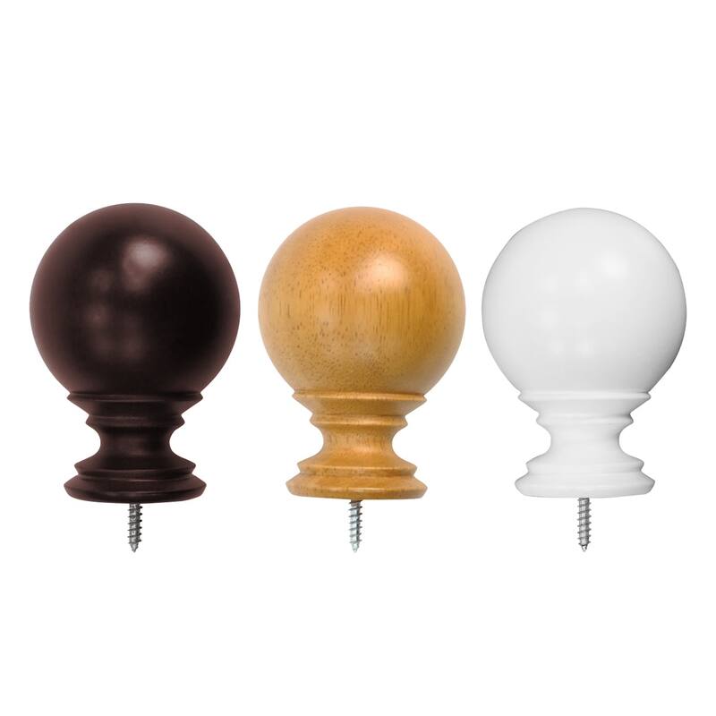 Mix & Match Wood Finials for Wood Curtain Rod (2-Pack) - On Sale ...