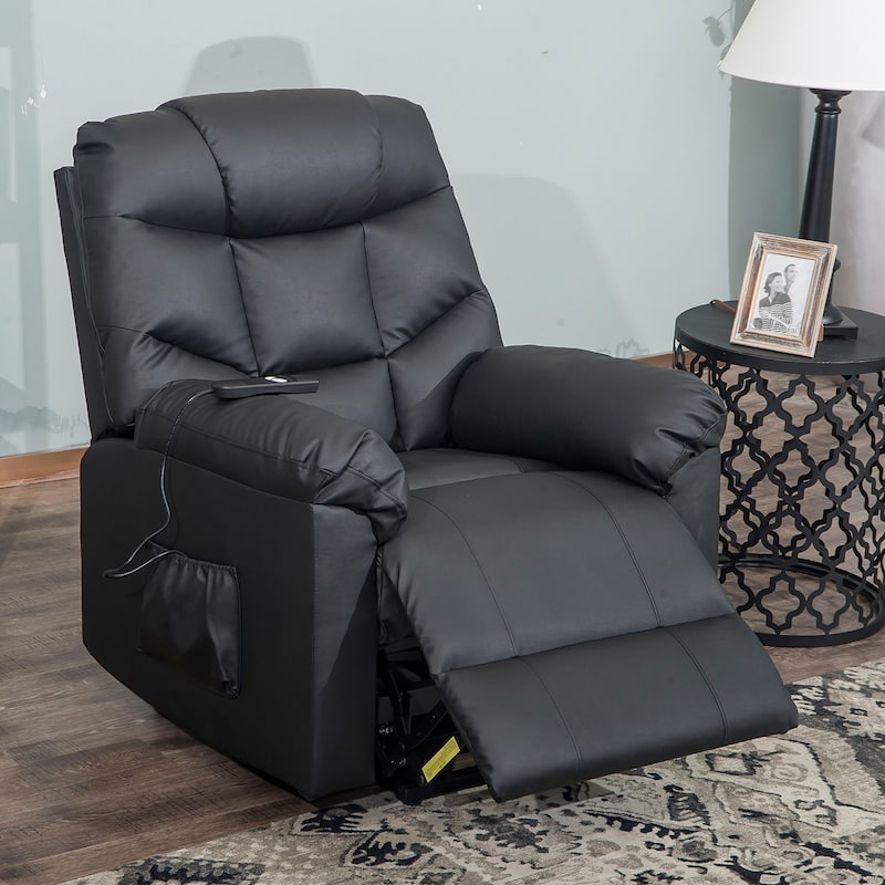 Power Lift Recliner Chair Upholstered PU Leather with Remote Control ...