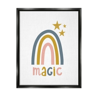 Stupell Rainbow with Magic Phrase Framed Floater Canvas Wall Art Design by Alina Sagirova - Bed ...
