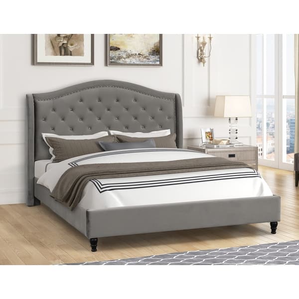 Best Master Furniture Upholstered Tufted Platform Bed - Bed Bath ...
