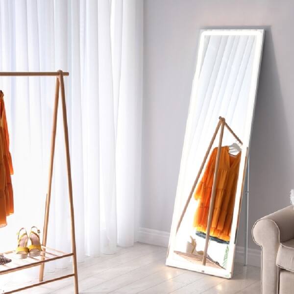 Mirror with LED Lights Free Standing Floor Mirror Lighted Vanity Full ...
