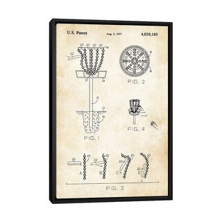 iCanvas "Frisbee Disc Golf Goal" by Patent77 Framed - Bed Bath & Beyond ...