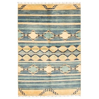 ECARPETGALLERY Hand-knotted 18 Of 20 Pak Finest Dark Blue Wool Rug - 5 ...