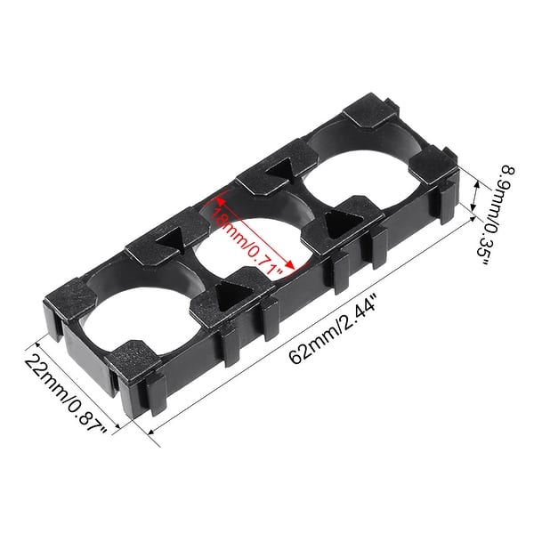 20 Pcs 18650 Lithium Ion Cell Triple Battery Holder Bracket - Black ...