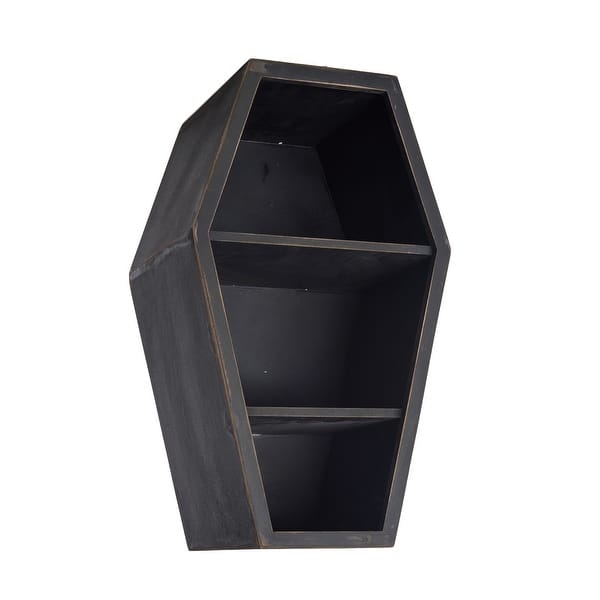 MDF Coffin Display Shelf Halloween Black Wall Decor Unique Gift - Bed ...