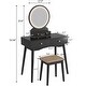 Homall Vanity Table with Lighted Mirror and Stool for Bedroom - Bed ...