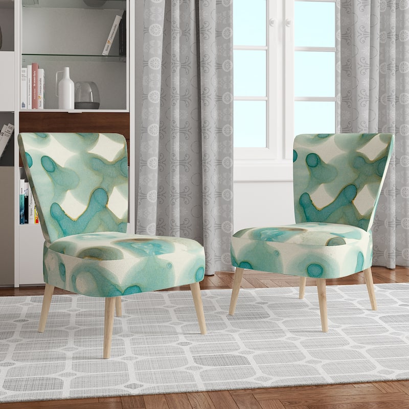 Designart "Turquoise Watercolor Geometrical I" Upholstered Modern ...