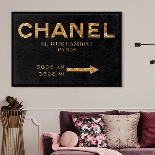 Oliver Gal 'Couture Road Sign Night' Fashion and Glam Framed Wall Art ...