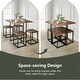 Metal Frame Dining Set with Compact Dining Table and 4 Stools 5 Pieces ...