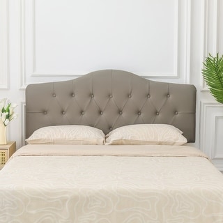 Adeco Camelback PU Leather Headboard Tufted Upholstered Headboard for ...