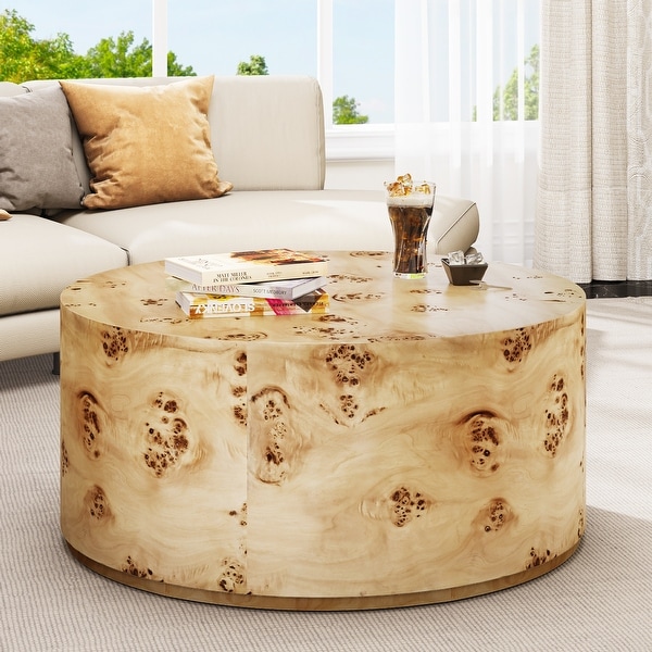 Rohan 48-inch Round Mango Hardwood Coffee Table with Shelf - On Sale ...
