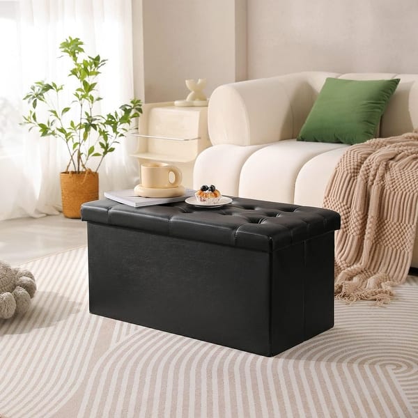 Extra Large Ottoman with Storage Faux Leather - Bed Bath & Beyond ...