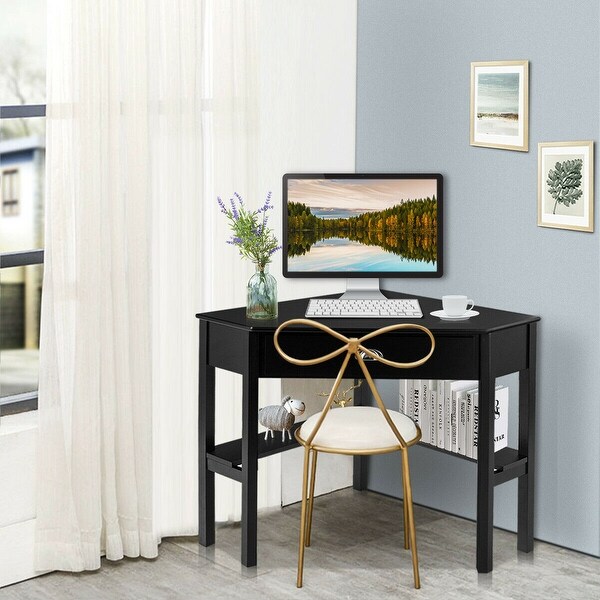 Costway corner computer desk laptop writing table wood workstation home office furniture store