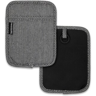 2 Pack - Black Heat Resistant Thick Soft Quilted Lining Kitchen Oven ...
