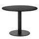 Keli 35 Inch Round Dining Table, Black Aluminum Frame, Foldable Design ...