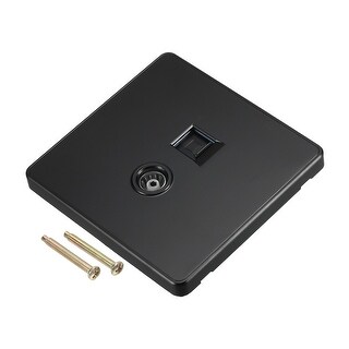 RJ45 CAT6 Socket TV Wall Plate Outlet Black for Home Office - Bed Bath ...