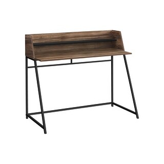 Black Trapezoid-shaped Legs Home Office Computer Desk with Sturdy ...