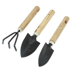 Unique Bargains Garden Planting Tools Wooden Handle Hand Trowel Digging ...