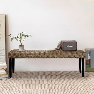 HILARIA KUBU Rattan BENCH with Open Bottom by HULALA HOME - Bed Bath ...