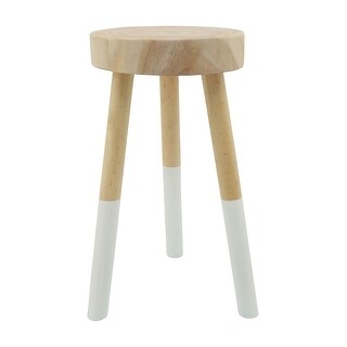 22" Brown and White Two-Toned Stool with Dipped Legs - Bed Bath ...