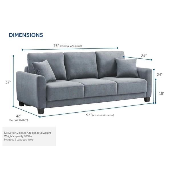 Sealy TruFit Klein Queen Dropback Sofa Bed Convertible with Additional ...