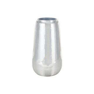 Fiberglass Mosaic Floor Decorative Vase with Blue Interior - Silver ...