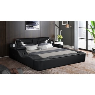 Zoya Modern Style King Bed Made with Wood, Built in USB Hookups ...