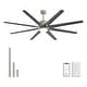 72 inch Smart Ceiling Fan with Remote and App, 8 Wood Blades, 18W LED ...