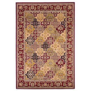 HomeRoots 3'X5' Red Machine Woven Traditional Quatrefoil Indoor Area ...