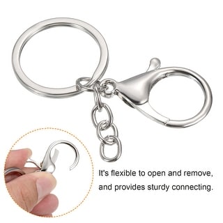 10pcs Key Chain for Keys, Lobster Claw Clasps Keychain Holder, Silvery ...