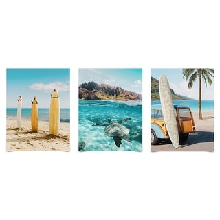 Americanflat - Coastal Wall Art Set - Malibu Surfboards, Sea by Gal ...