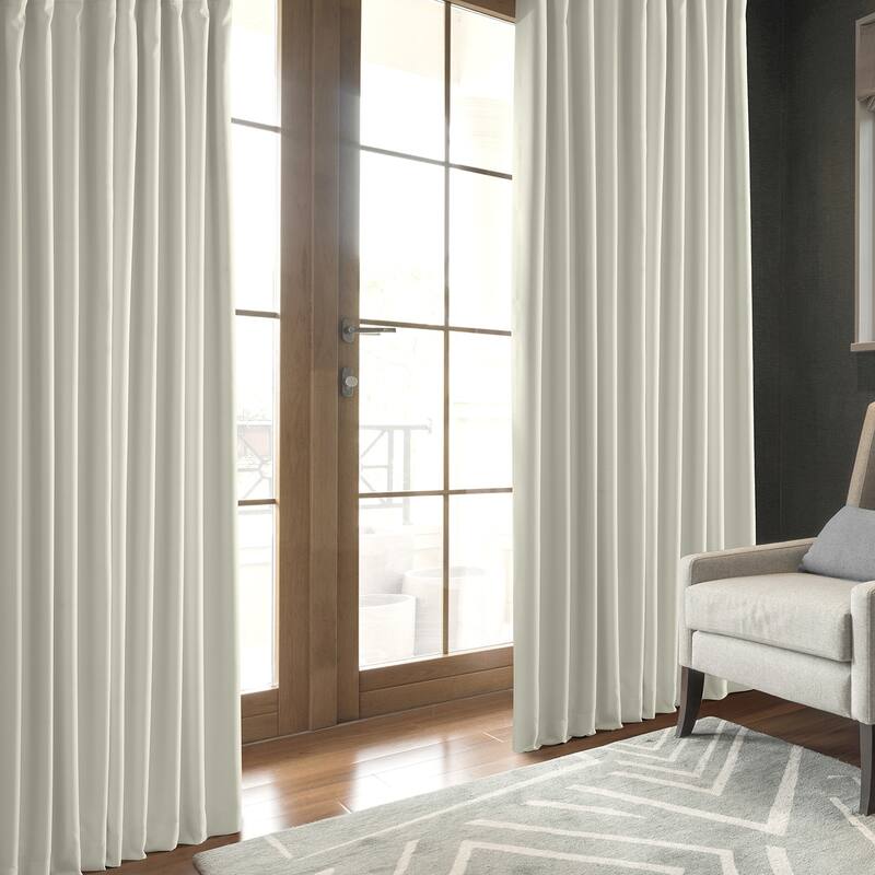 Exclusive Fabrics Faux Linen 100% Blackout Curtains Heat and Light ...