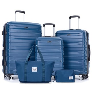 Stylish Luggage Set with Expandable Storage, 2 Hook Dividers and Zip Pocket for Boarding Travel ...