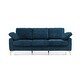 Navy Blue Velvet Couch 76 inch,3 Seater Loveseat Sofa,Mid Century ...