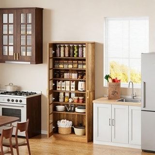 Rossetta Spacious Kitchen Cupboard with Adjustable Shelves and Anti-Tip ...