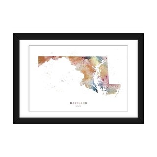 iCanvas "Maryland Watercolor State Map" by WallDecorAddict - Bed Bath ...